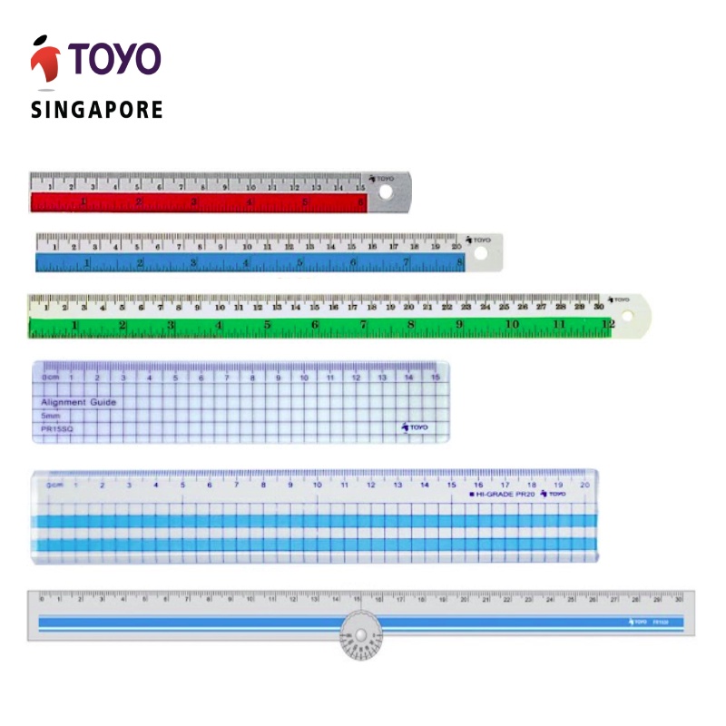 TOYO PLASTIC/ALUMINIUM RULER SET | Shopee Singapore