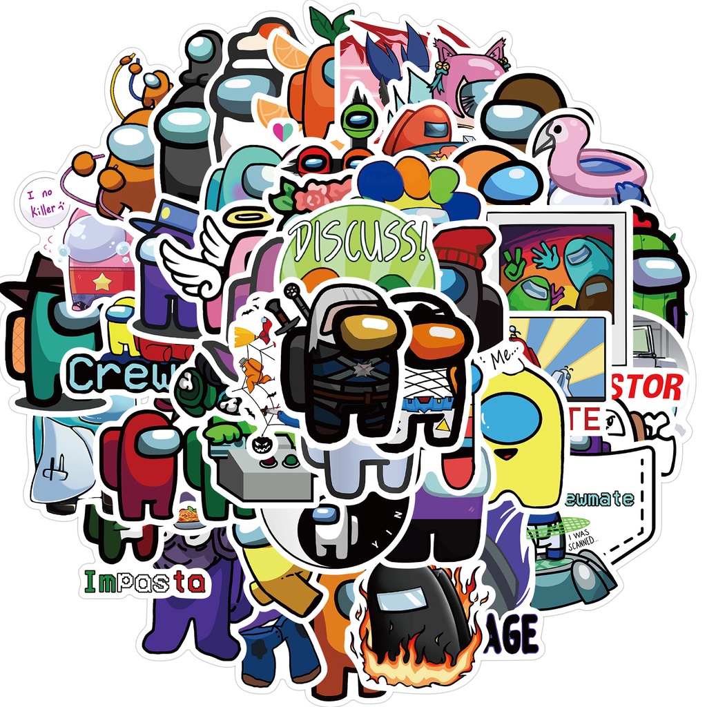 Among Us sticker game Waterproof Stickers In Different Styles 50 Pieces ...