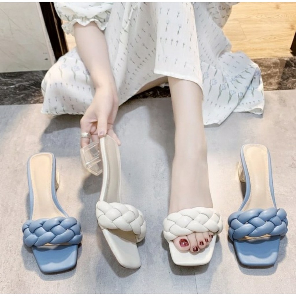 Sandals High Hells Heels Sandals Glass Heels Braided Strap Fashion ...