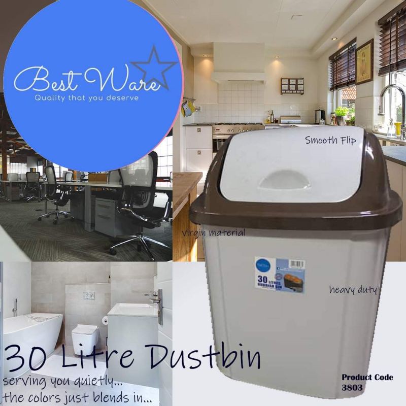 Bestware 30L Swing Dustbin - Heavy Duty | Shopee Singapore