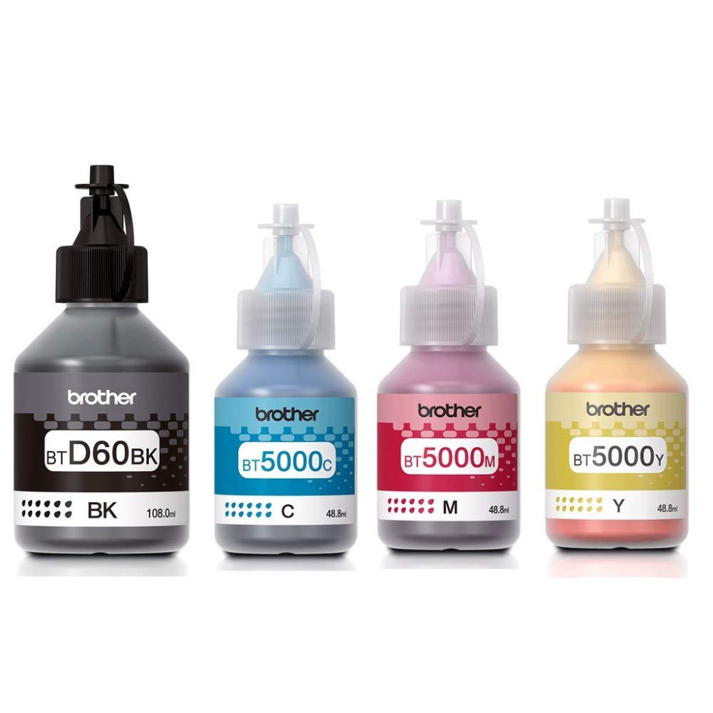 Brother BTD60BK BT5000C BT5000M BT5000Y Black Cyan Magenta Yellow Ink ...