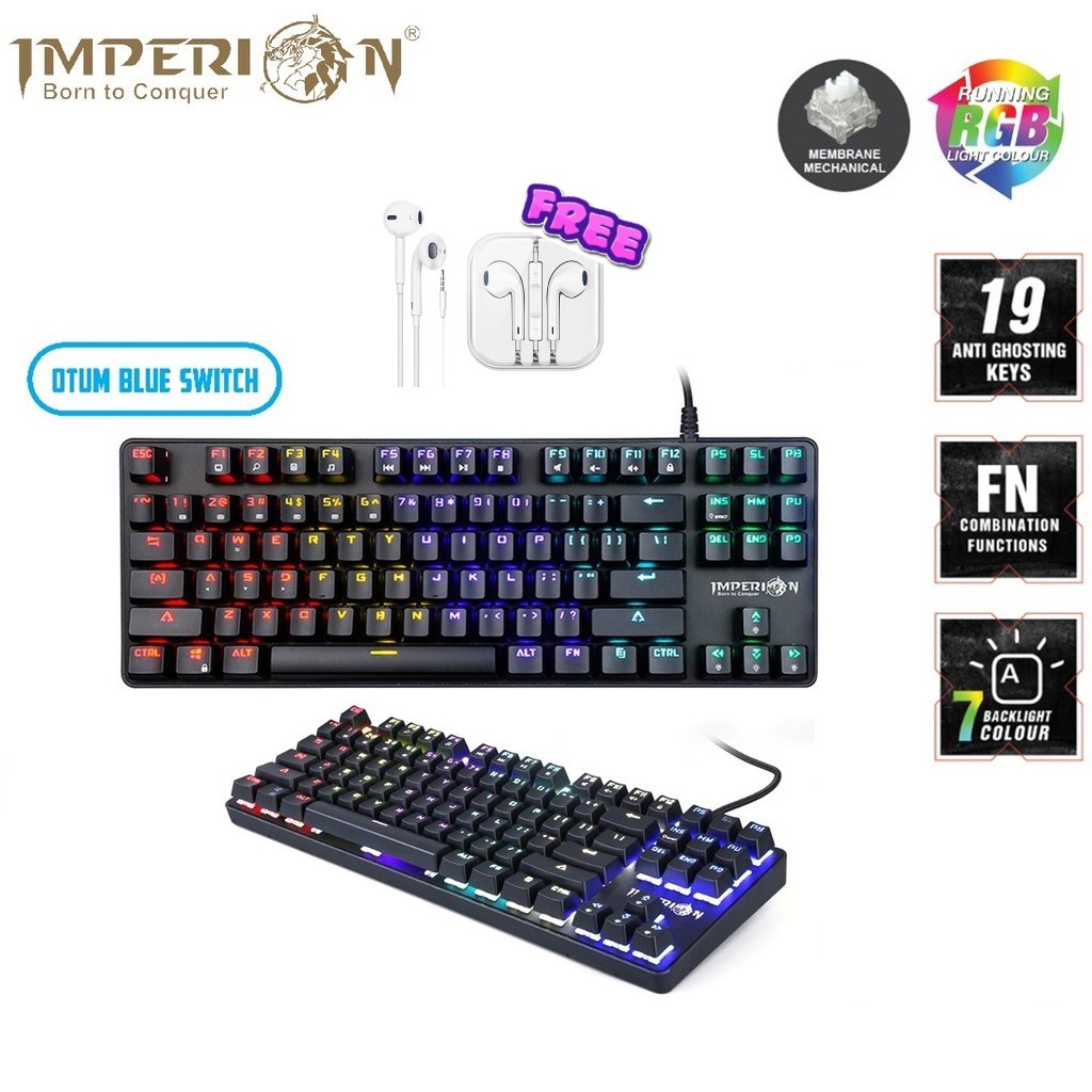 Imperion Trooper 7 RGB MECHANICAL GAMING KEYBOARD (87 KEYS) | Shopee ...
