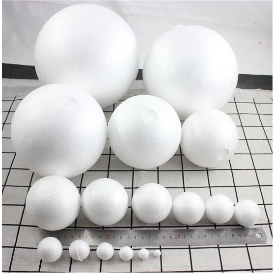 DIY Round Styrofoam Balls Christmas Ball White Modelling Polystyrene Foam Craft Balls + Style ...