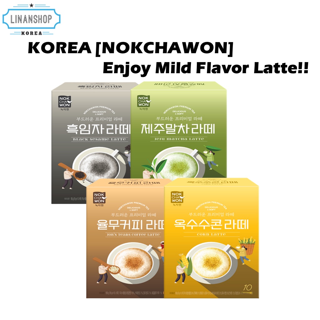 KOREA [NOKCHAWON] Enjoy Mild Flavor Latte!! Black Sesame Latte/ Jeju ...