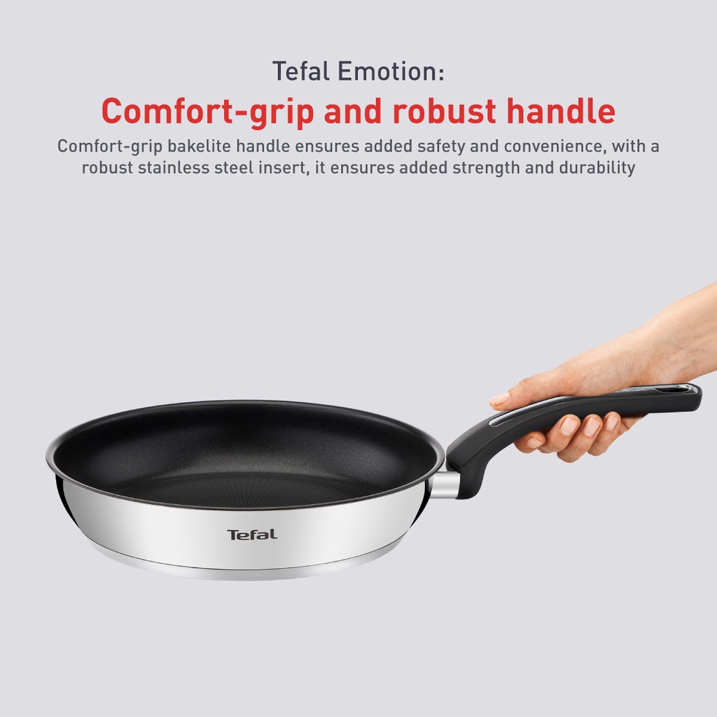 Tefal Emotion Range Non-Stick Stainless Steel Frypan, Stockpot, Wok Pan ...