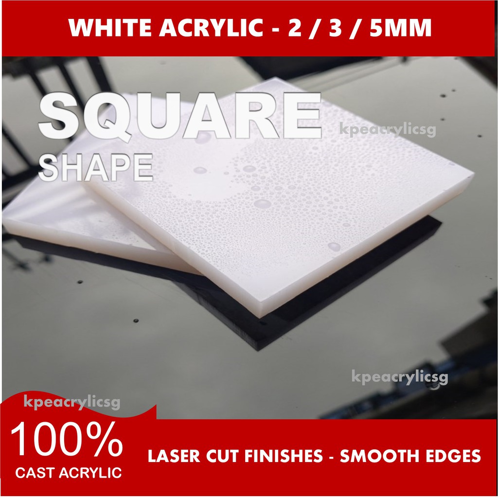 [Ready Stock] Square Shape - White Acrylic Sheet - Plexiglass - 2 / 3 ...