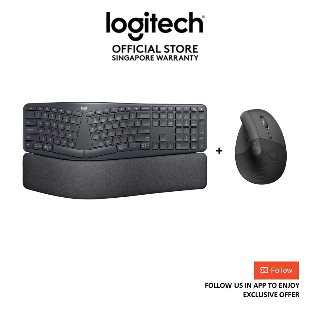 [Bundle] Logitech Lift Vertical Ergonomic Mouse + Logitech Ergo K860 ...