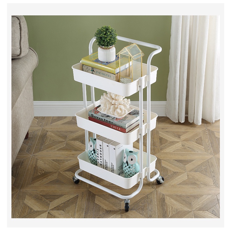 Multi-Purpose Movable Trolley with Handle Bar kitchen Storage Rack ...