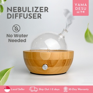 Nebulizer Diffuser for Essential Oil/Aromatherapy With Wood Base and Glass Resevoir | Local SG ...