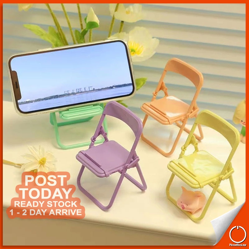 COMPACT FOLDING Macaron Mini Cute Color Small Chair Mobile Phone Holder ...