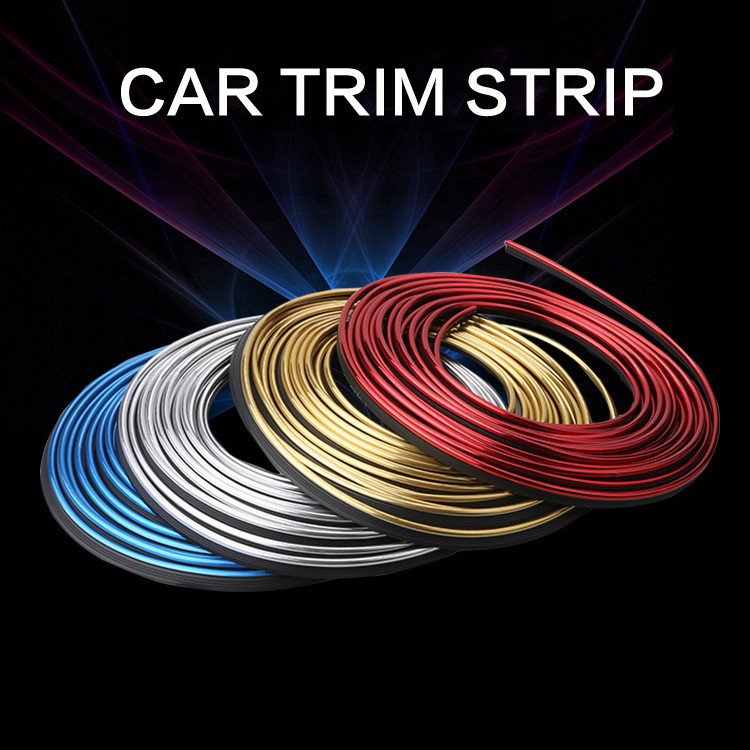 5m Car Interior Decorative Thread Stickers Decals Chrome Styling Trim ...