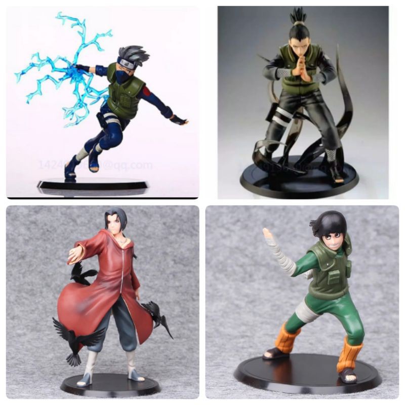 Naruto figure set of 2 kakashi shikamaru / itachi rock lee | Shopee ...