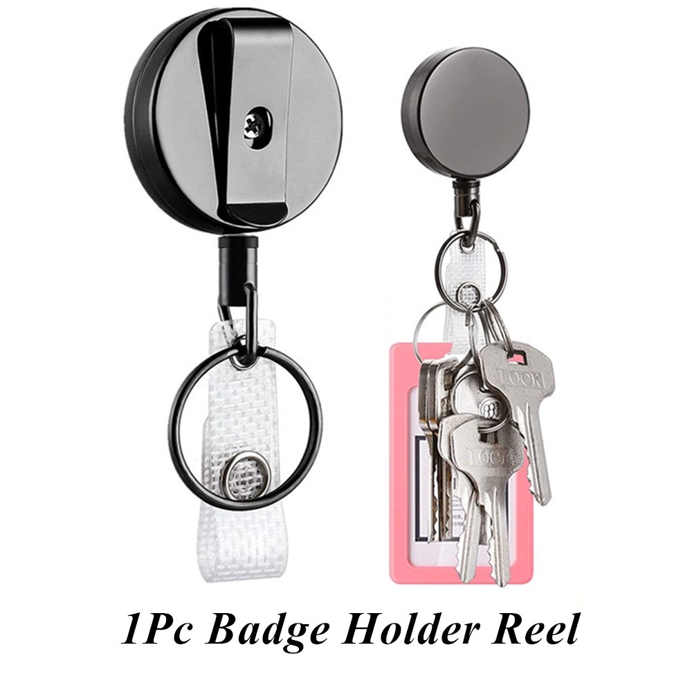1 Pack Heavy Duty Retractable Badge Holder Reel, Will Well Metal ID ...