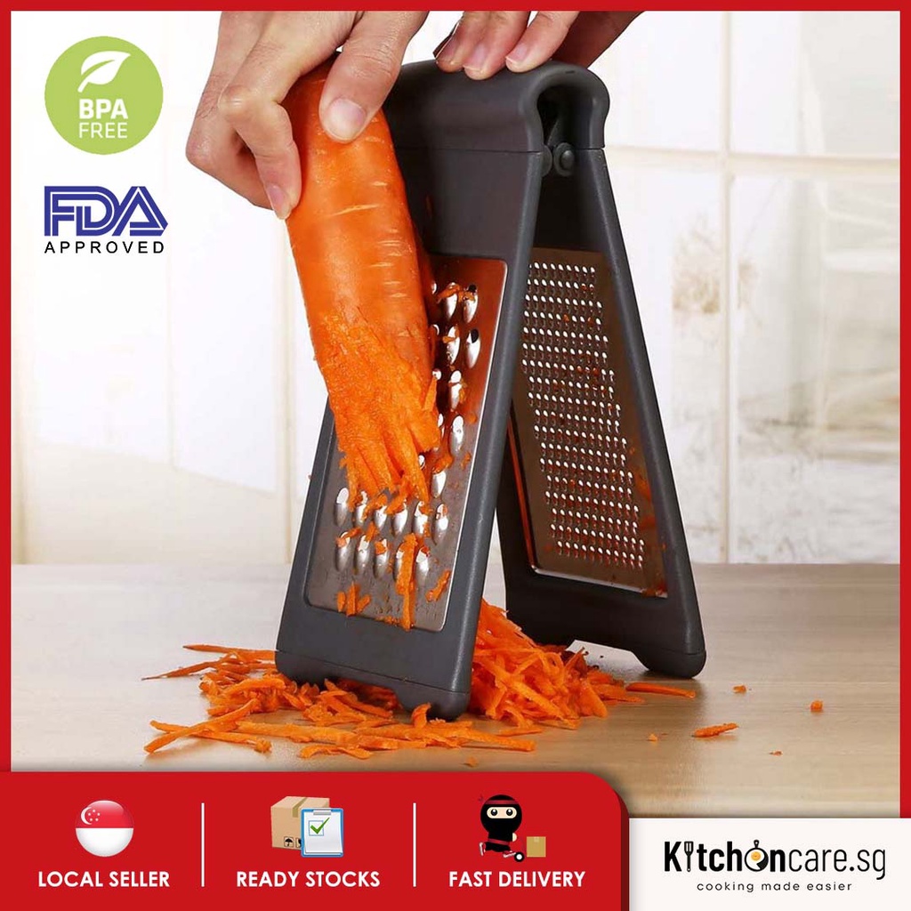 *SG SELLER* 2-In-1 Two-Fold Collapsible Stainless Steel Grater Zester ...
