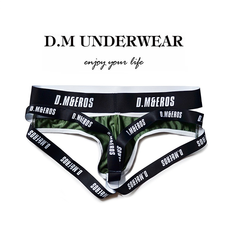 D.M Men's Low Waist Sexy Thong Underwear Polyester Quick-drying Hollow ...