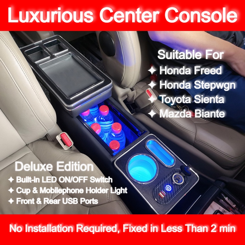 Honda Freed Toyota Sienta Armrest Console Storage Box With 5 USB Ports ...