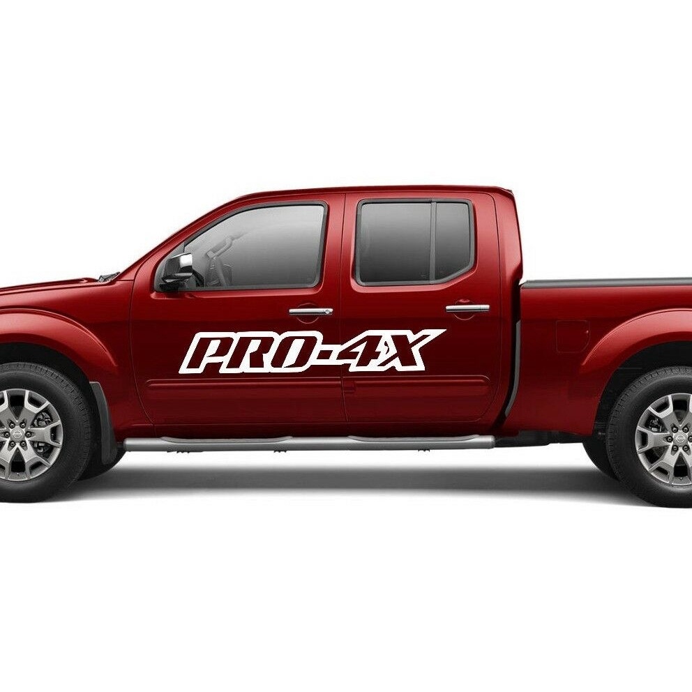 x2 Nissan Frontier Pro-Vinyl Doors logos 4x4 Sticker Decals Graphics ...
