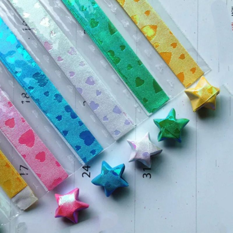 100 sheets Bling Shining Lucky Star Origami Folding Paper Origami Lucky ...