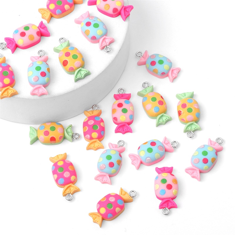 6pcs/Bag Resin Candy Pendants Multi-color For DIY Jewelry making ...