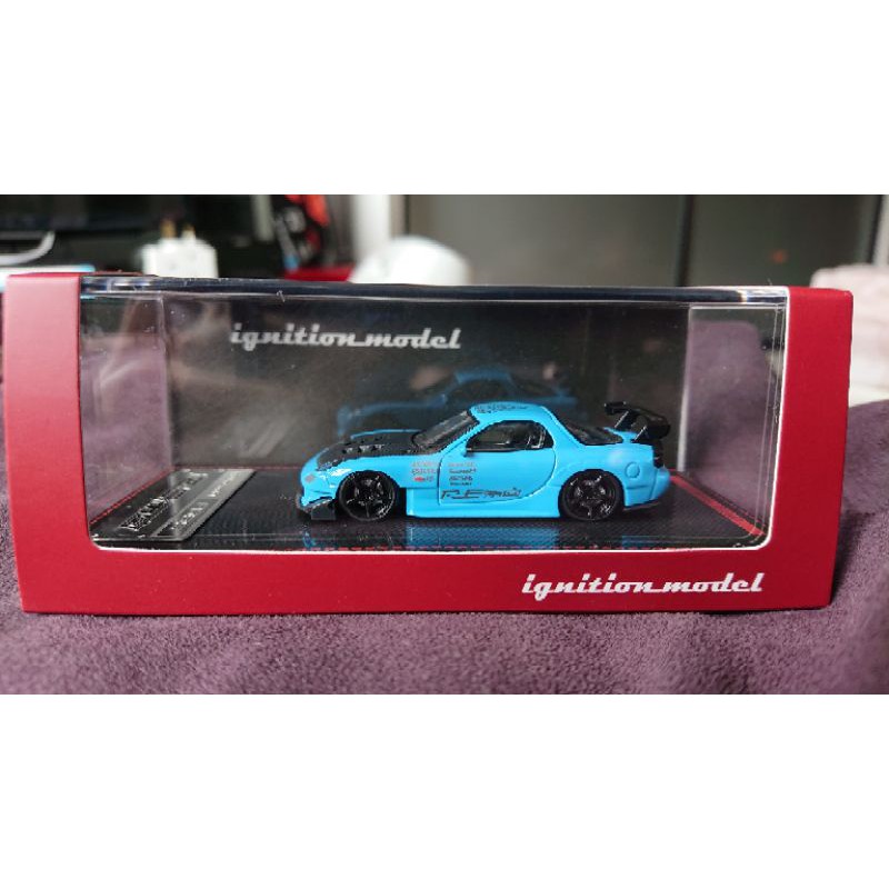 Ignition Model 1/64 Mazda RX-7 FD3S RE Amemiya RX7 light blue baby blue not Tomica Kyosho Tarmac ...