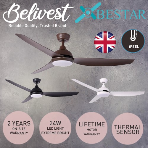 (CLIMATE VOUCHER) BESTAR STAR 3 DC Ceiling Fan - 36/46/56 inch - Mocca ...