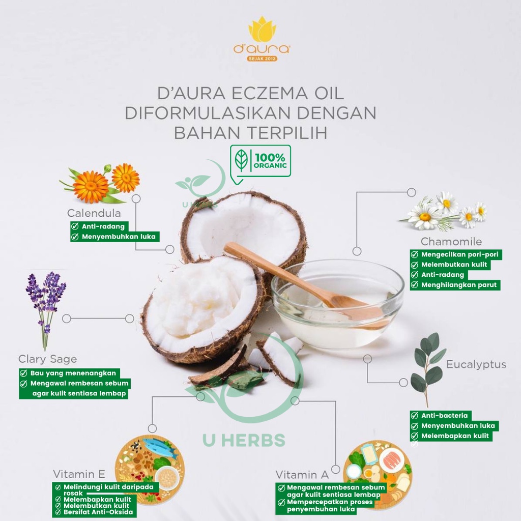 Baby Eczema Oil Virgin Coconut Oil VCO D Aura Psoriasis Eczema Panau ...