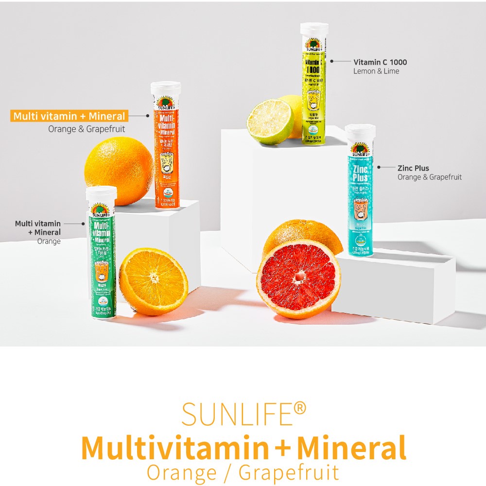 Sunlife Multivitamin + Mineral Orange & Grapefruit flavours (20 tablets ...
