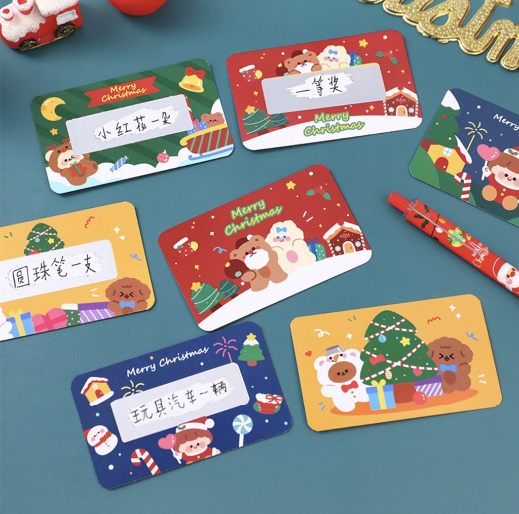 [Coisíní] 20Pcs Children's Christmas Scratch Card Creative DIY Lucky ...