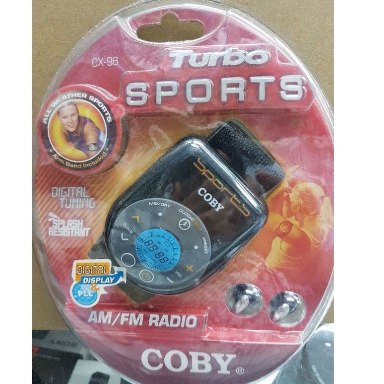 Coby Turbo Sports AM/FM Digital Radio – Compact, Splash-Resistant ...