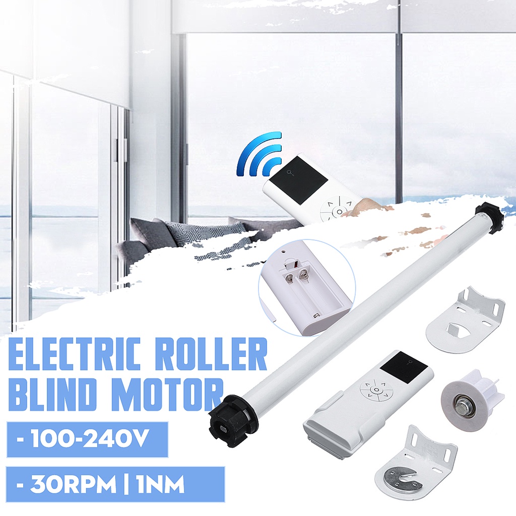 AC 100-240V 1.2A 25mm Electric Roller Blind Shade Tubular Motor Remote ...