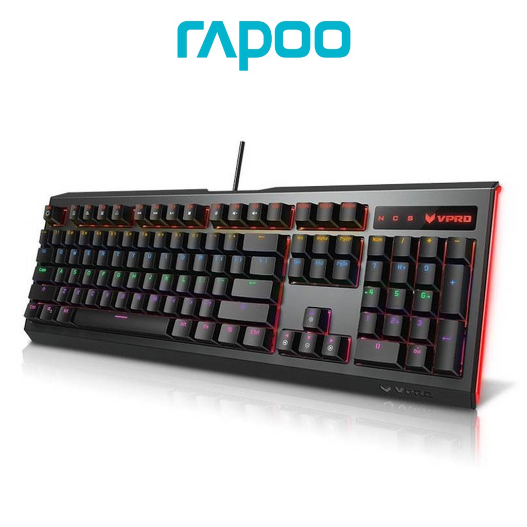 Rapoo V500L Backlit Mechanical Gaming Keyboard Mixed Color Keyboard Office Home Desktop Computer ...