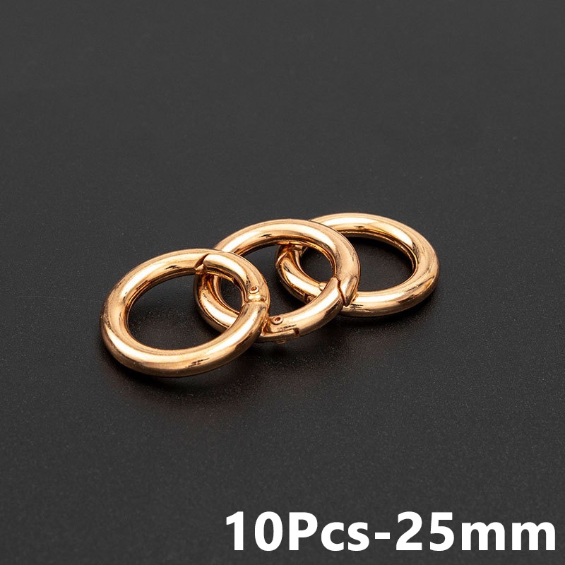 10Pcs/lot Metal O Ring Spring Clasps Openable Round Carabiner Keychain ...