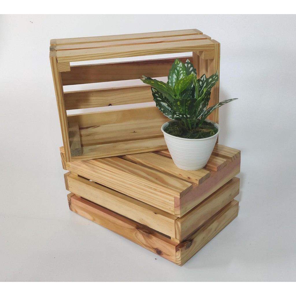 KAYU 30x20x15cm Mini wood crates rustic Dutch teak wood crate wooden ...