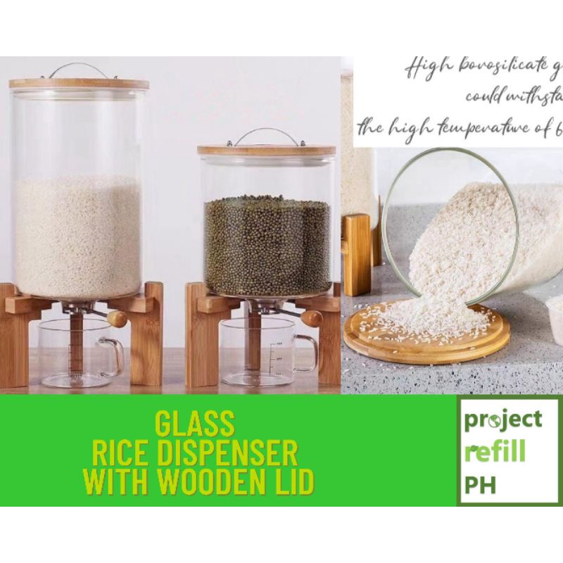 Glass Rice Dispenser (Rice, Beans, Nuts, Flour) | Shopee Singapore