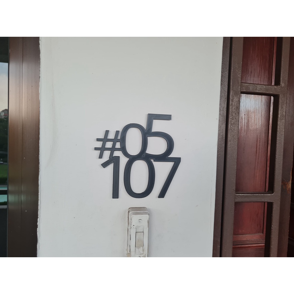 3D house door number plate | 15cm width | self adhesive | Unit number ...