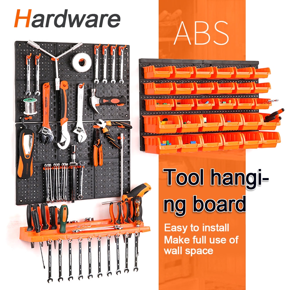 New Garage Wall Tool Rack Pegboard + Shelf Tool Organiser/Holder Wall ...