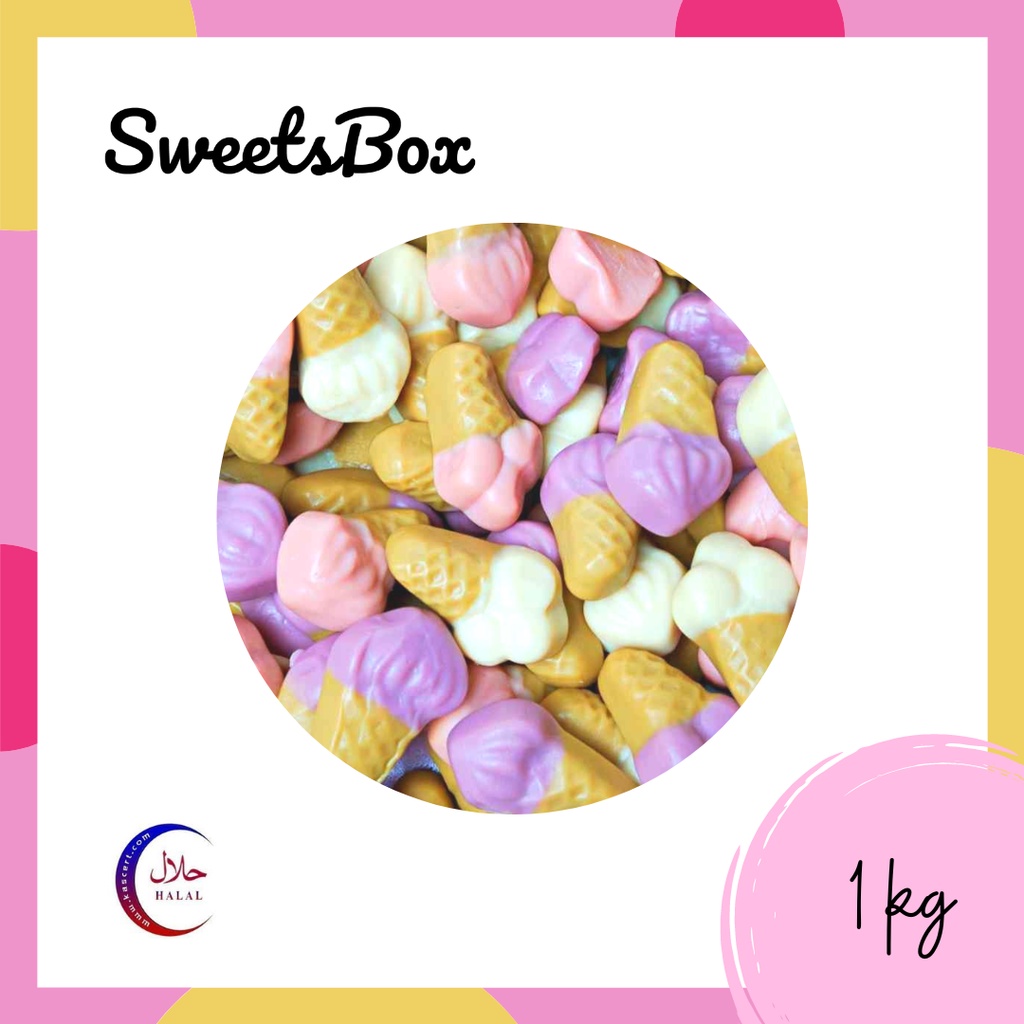 Sweetsbox | Bebeto Ice Cream 1KG - Tasty Halal Candy Gummy Gula-Gula Masam Manis Snack Family ...