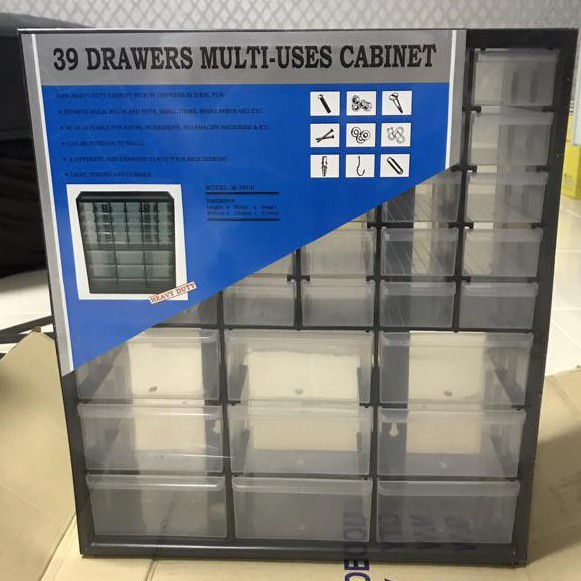 39 Drawers Parts Storage Cabinets Multi Uses Stackable Plastic Storage ...