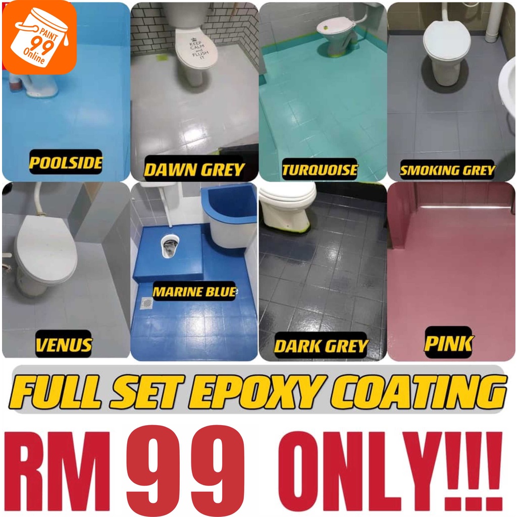 FULL SET Epoxy Floor Coating ( FREE Tool Set + 1L PRIMER WATERPROOF ...