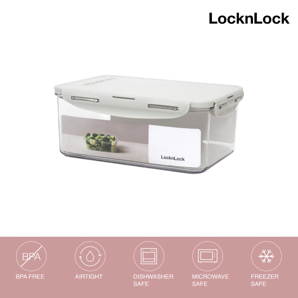 LocknLock Official Bisfree Grey Stackable Food Container 3.0L Rect ...