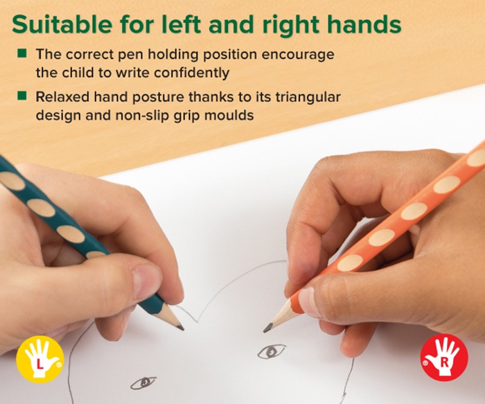 STABILO EASYgraph Handwriting Jumbo-sized Ergonomic 2B Wooden Pencil ...