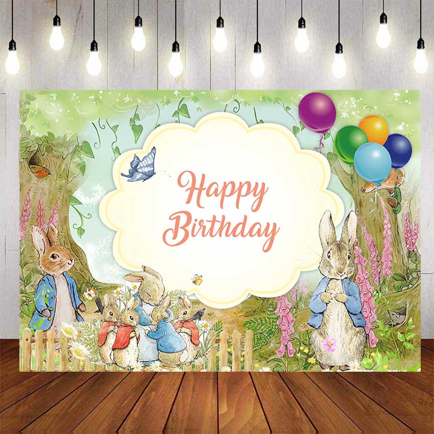 Peter Rabbit Family Backdrop For Photography Baby Shower Kids Forest ...