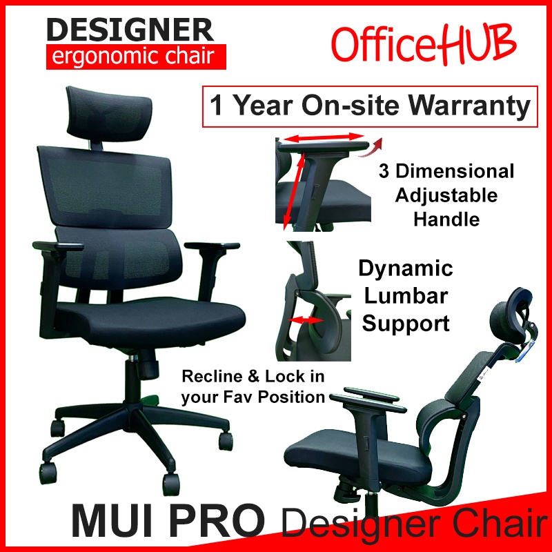 OFFICEHUB Ergonomic Office Chair MUI PRO ★ High Back / Mid Back ★ Mesh ...