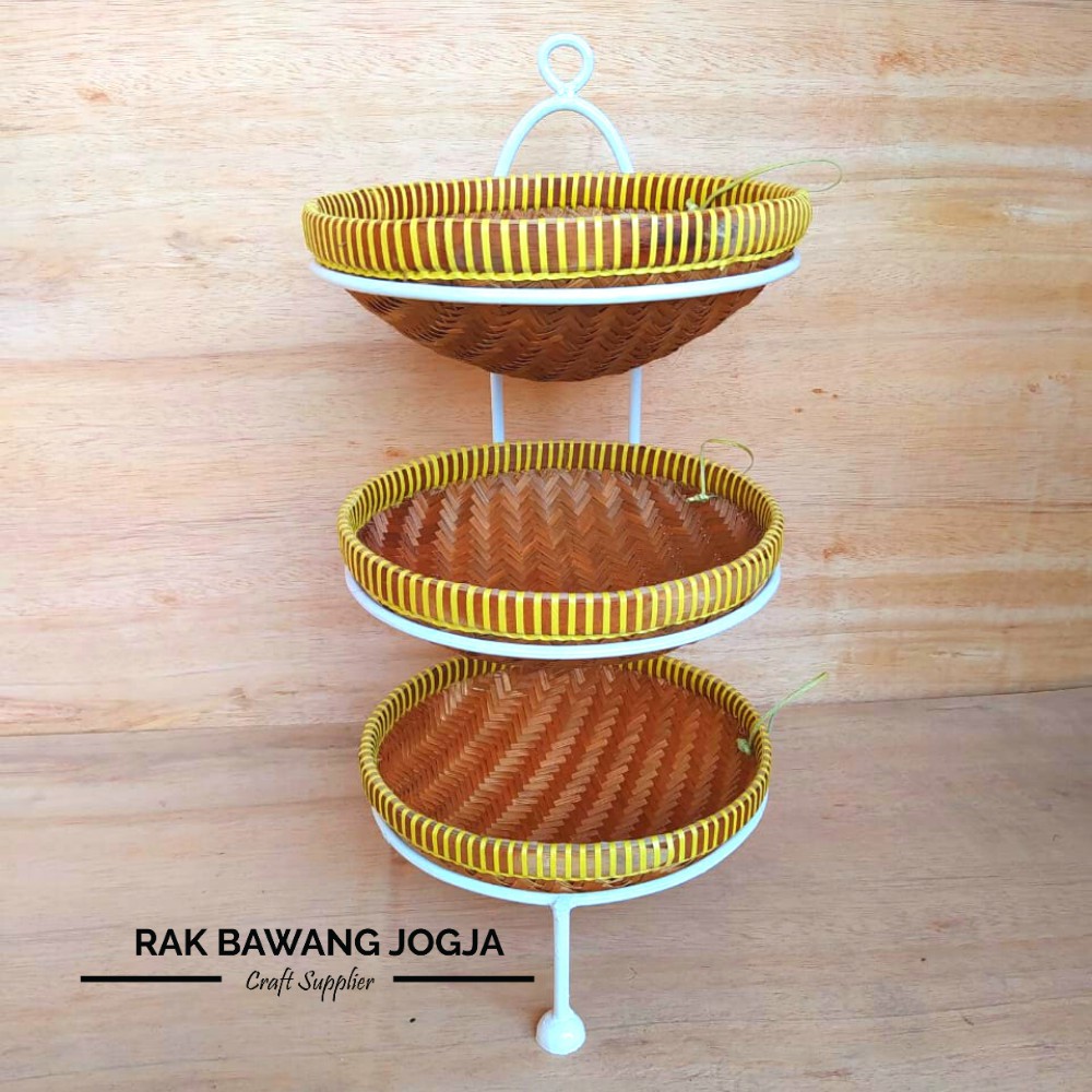 Jogja Onion Rack - 3-tier Hanging Onion Rack, 3-tier Hanging Spice Rack ...