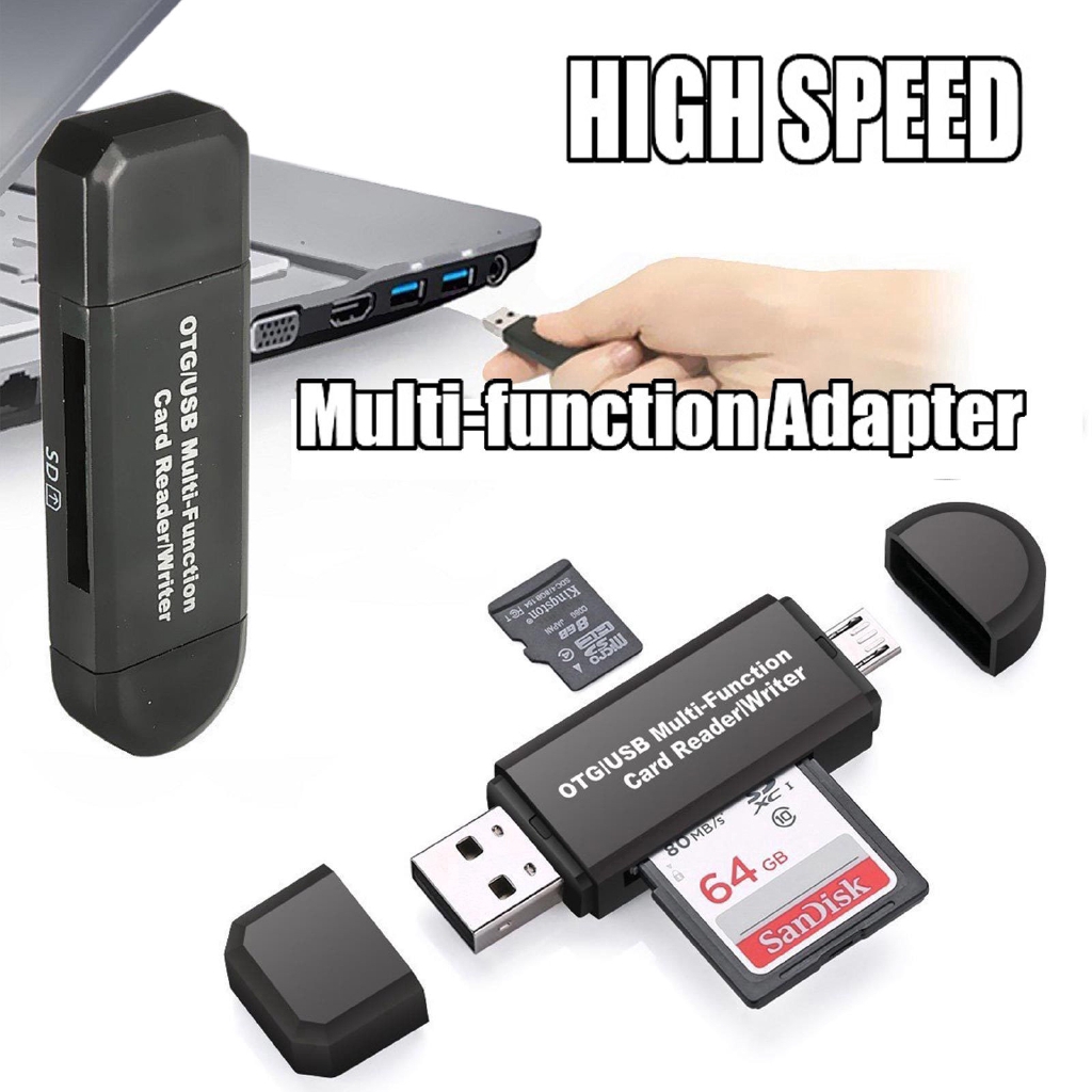 Micro USB OTG to USB 2.0 Adapter SD/Micro SD Card Reader For Smart ...