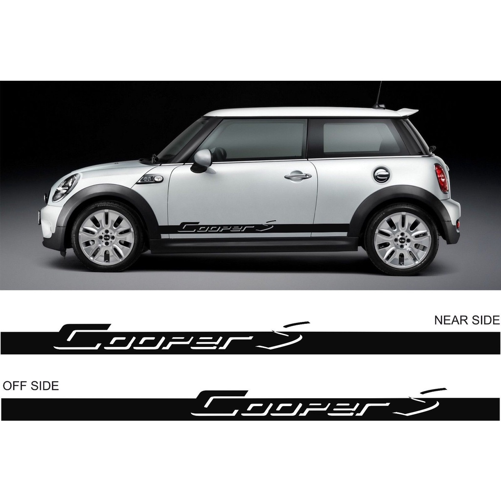 1Set/2pcs BMW Mini Cooper S stripes stickers graphics F56 F55 R56 R50 ...