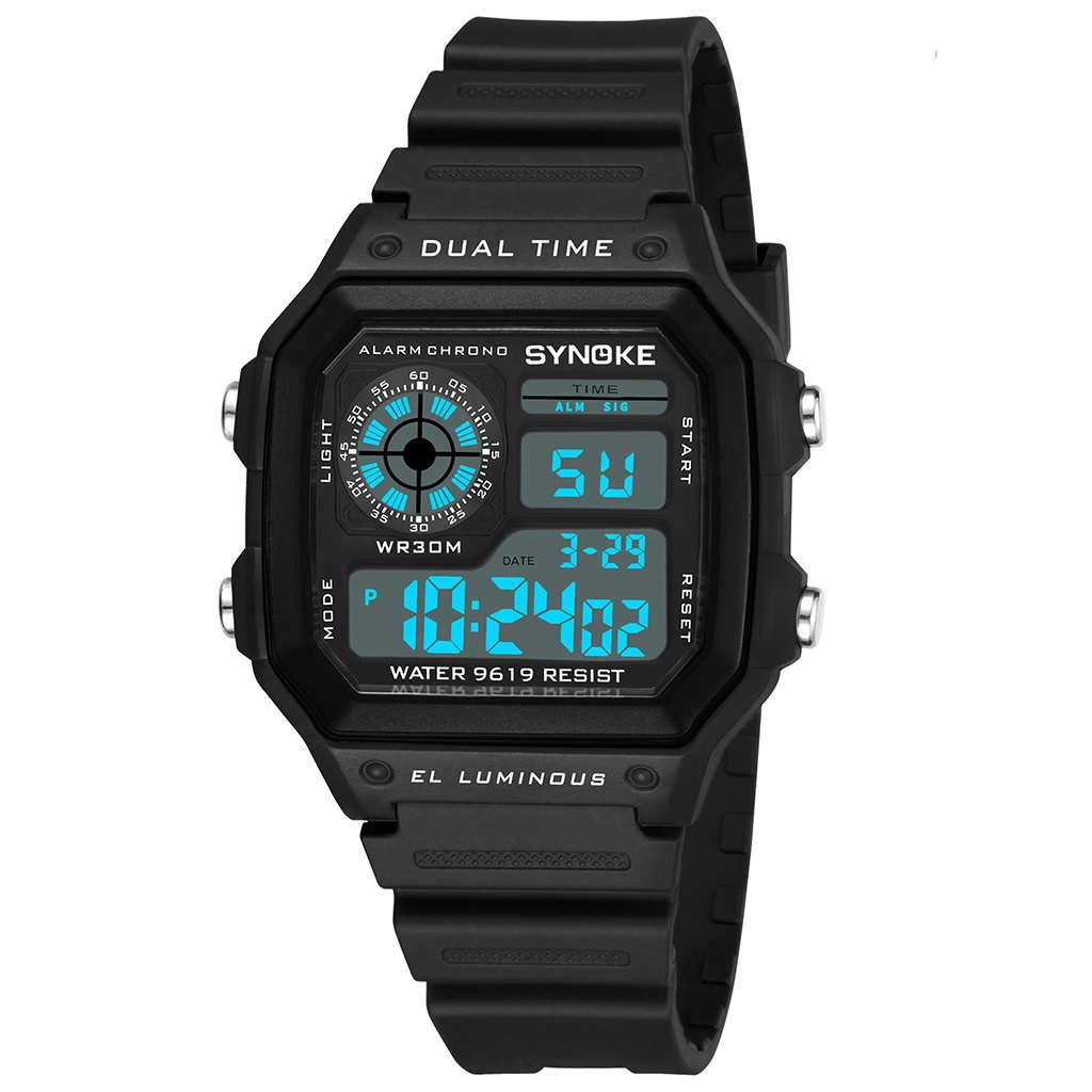 SYNOKE Men Watch Digital Military Wristwatches Square LED Sports Watch ...