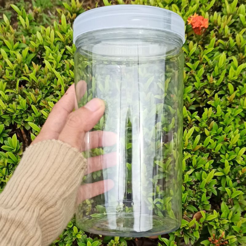 Cylindrical Plastic JAR Round Tube 1 Liter PET Clear JAR Diameter 9cm ...
