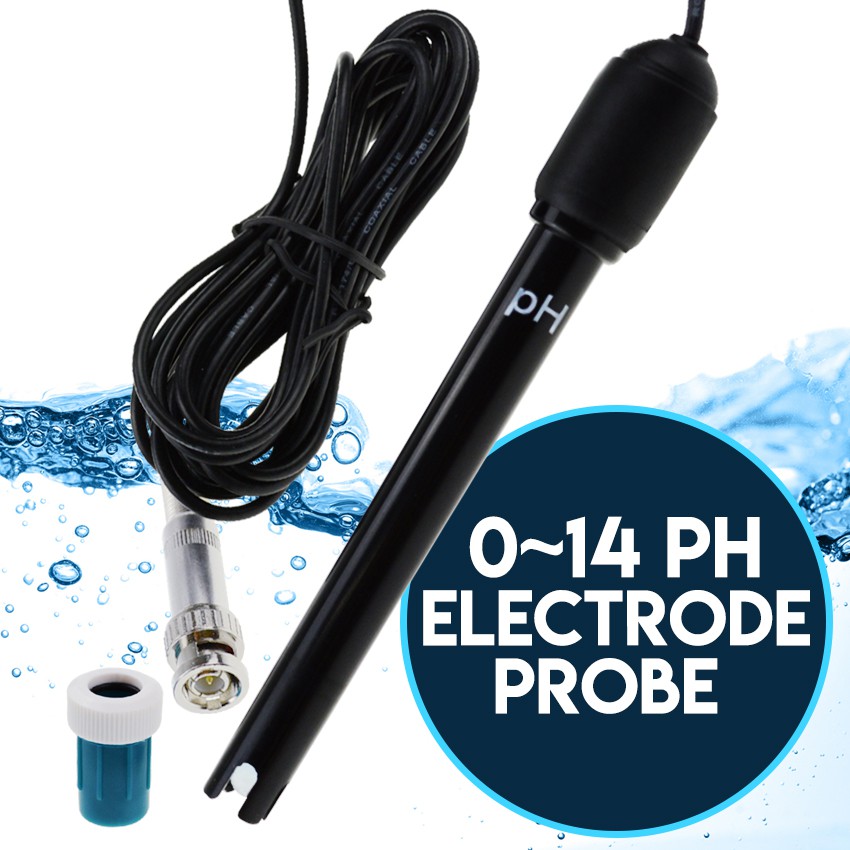 pH Electrode Probe BNC Connector, 300cm Cable for PH Meter Monitor ...