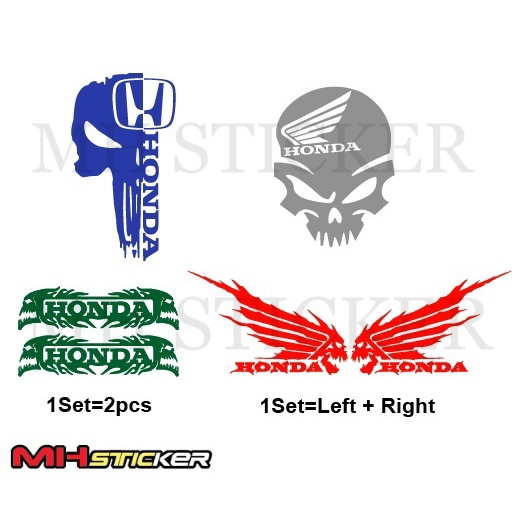Honda Logo Skull Custom Design Cutting Stickers (Motor, Cars, Window ...
